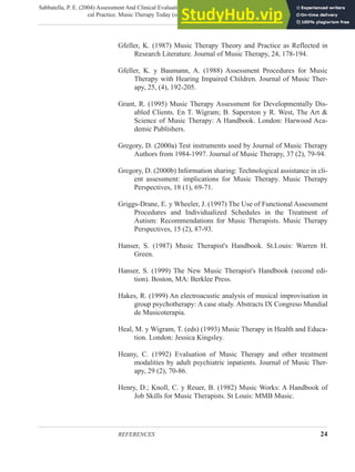 Assessment And Clinical Evaluation In Music Therapy An Overview From ...