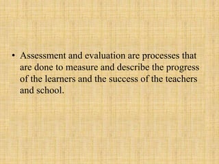 Assessment and evaluation | PPTX