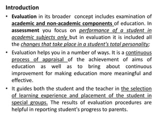 Assessment and evaluation | PPTX