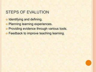 Assessment and evaluation for learning | PPTX