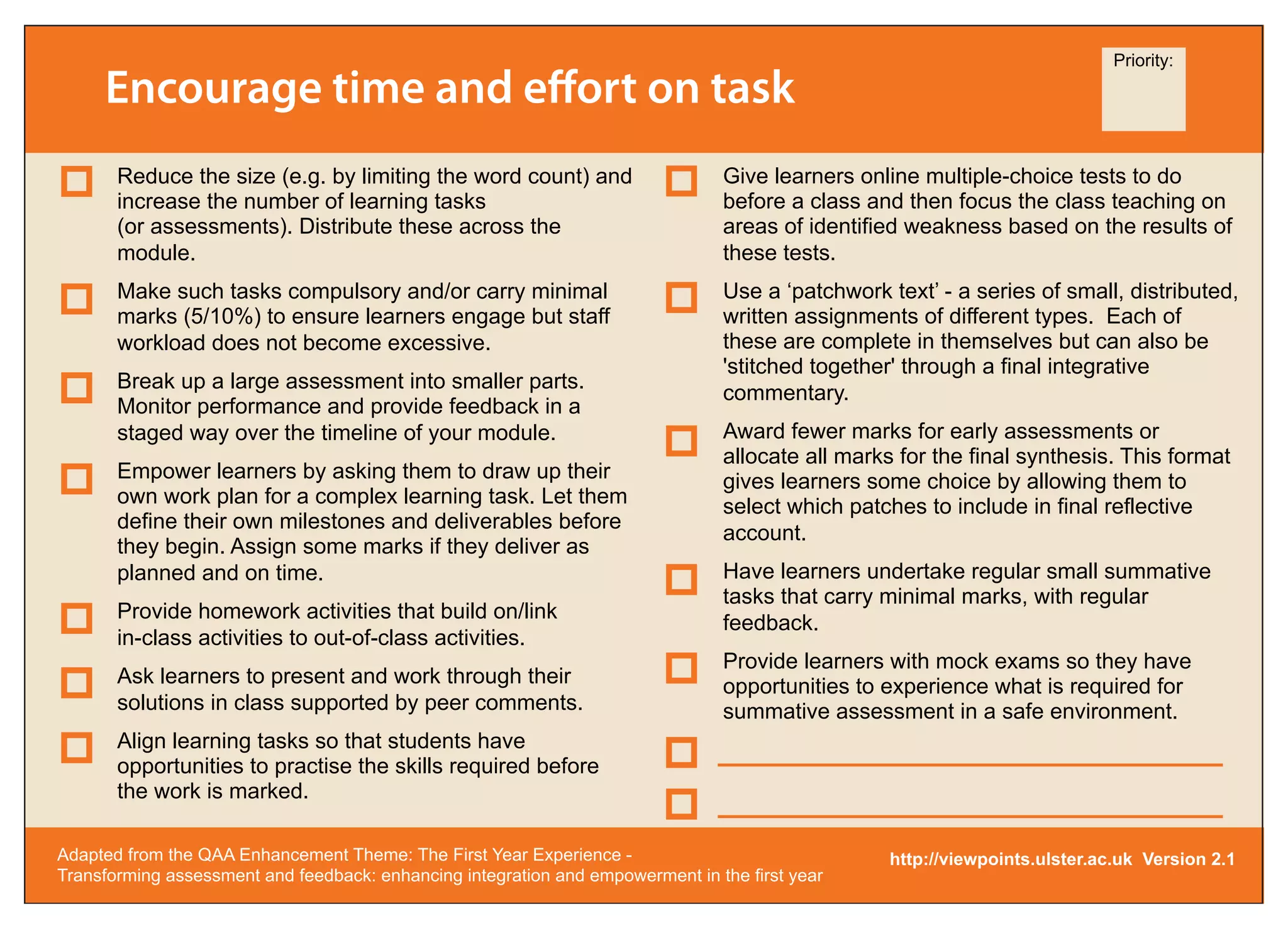 Assessment and Feedback printable cards | PDF