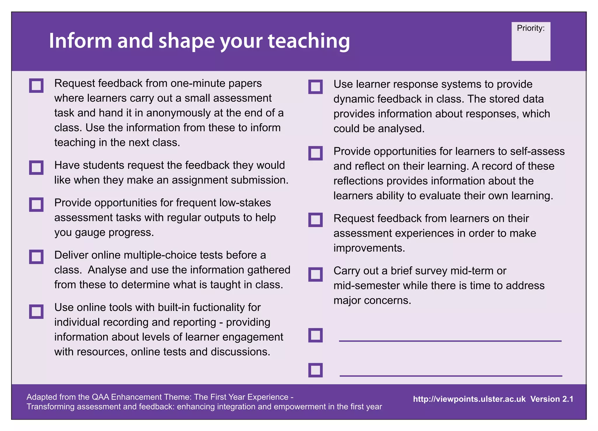 Assessment and Feedback printable cards | PDF