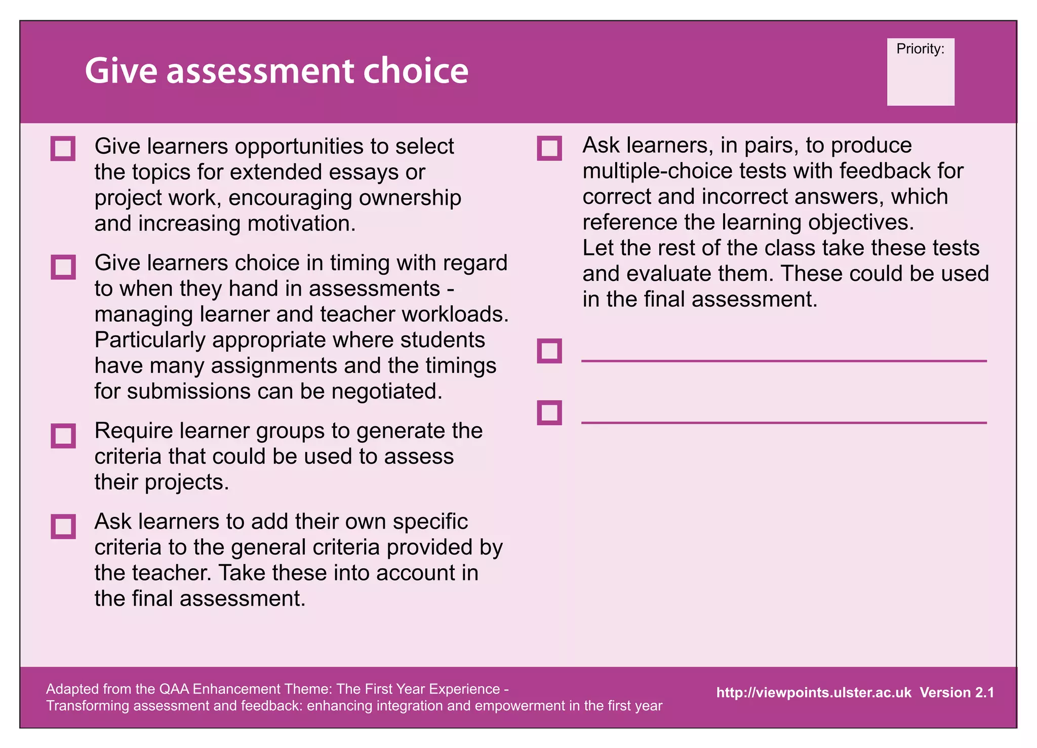 Assessment and Feedback printable cards | PDF