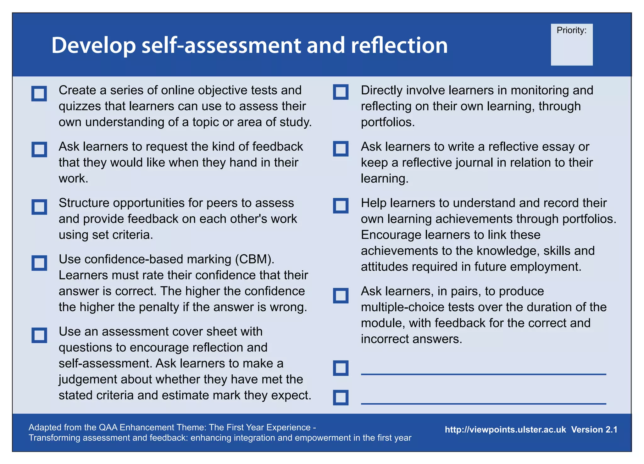 Assessment and Feedback printable cards | PDF