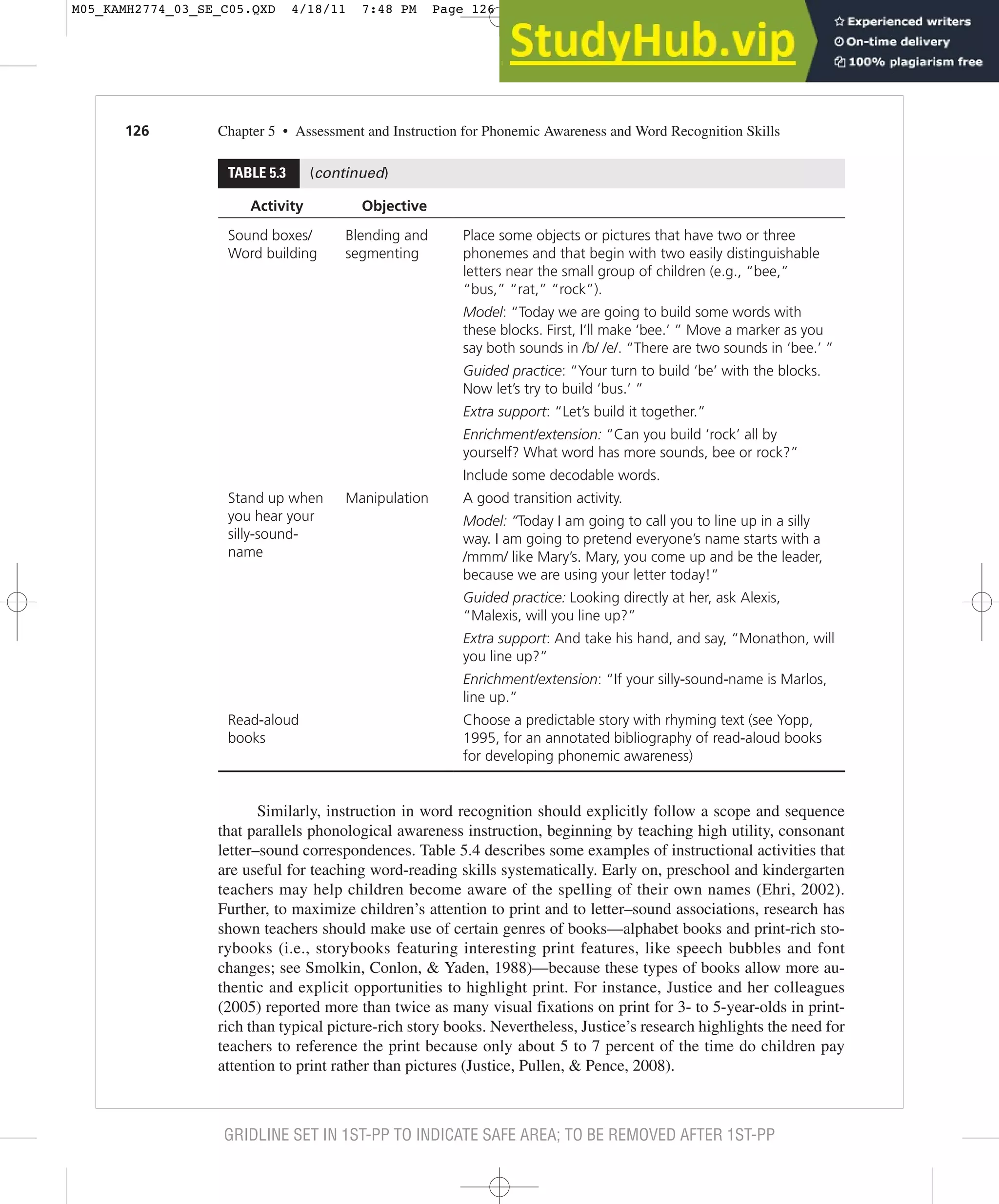 Assessment And Instruction For Phonemic Awareness And Word Recognition ...