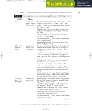 Assessment And Instruction For Phonemic Awareness And Word Recognition Skills | PDF