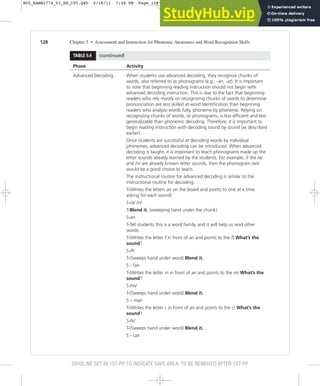 Assessment And Instruction For Phonemic Awareness And Word Recognition Skills | PDF