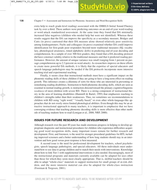 Assessment And Instruction For Phonemic Awareness And Word Recognition Skills | PDF