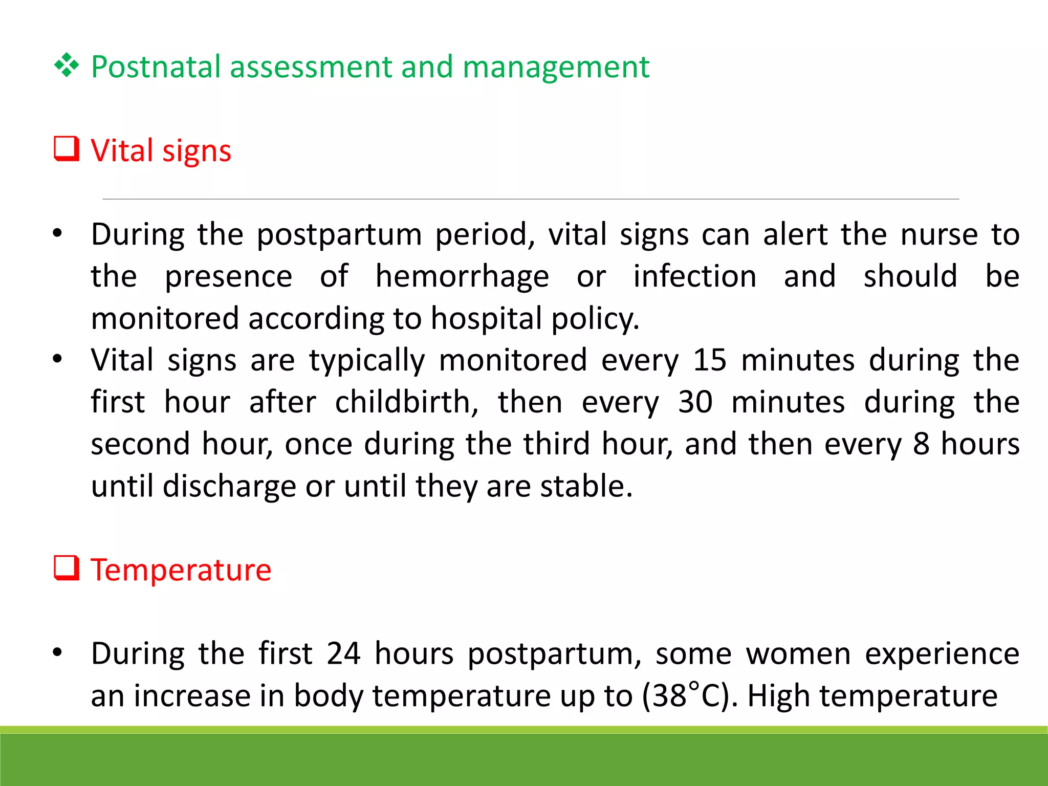 Assessment and management of woman during postnatal period | PPTX