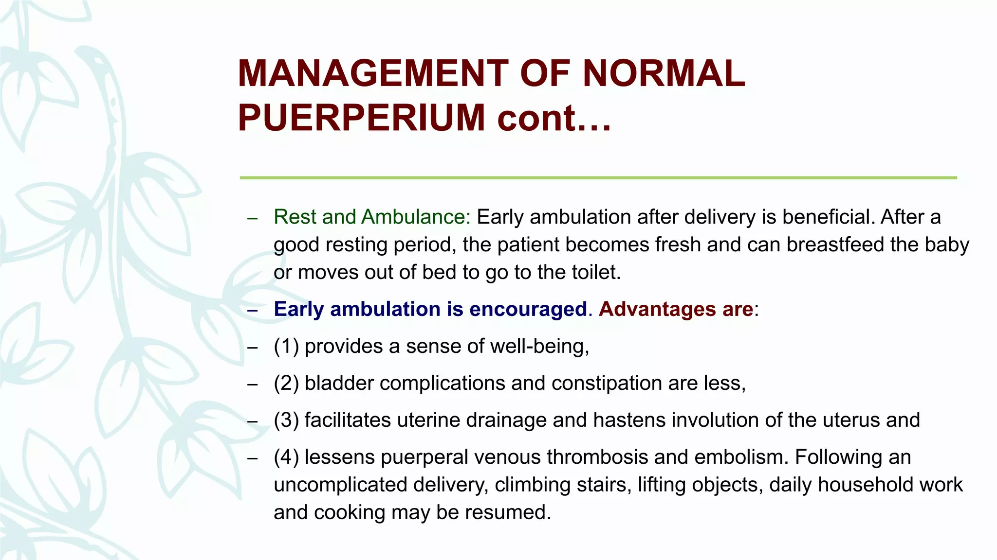 Assessment and management of women during post natal | PPTX