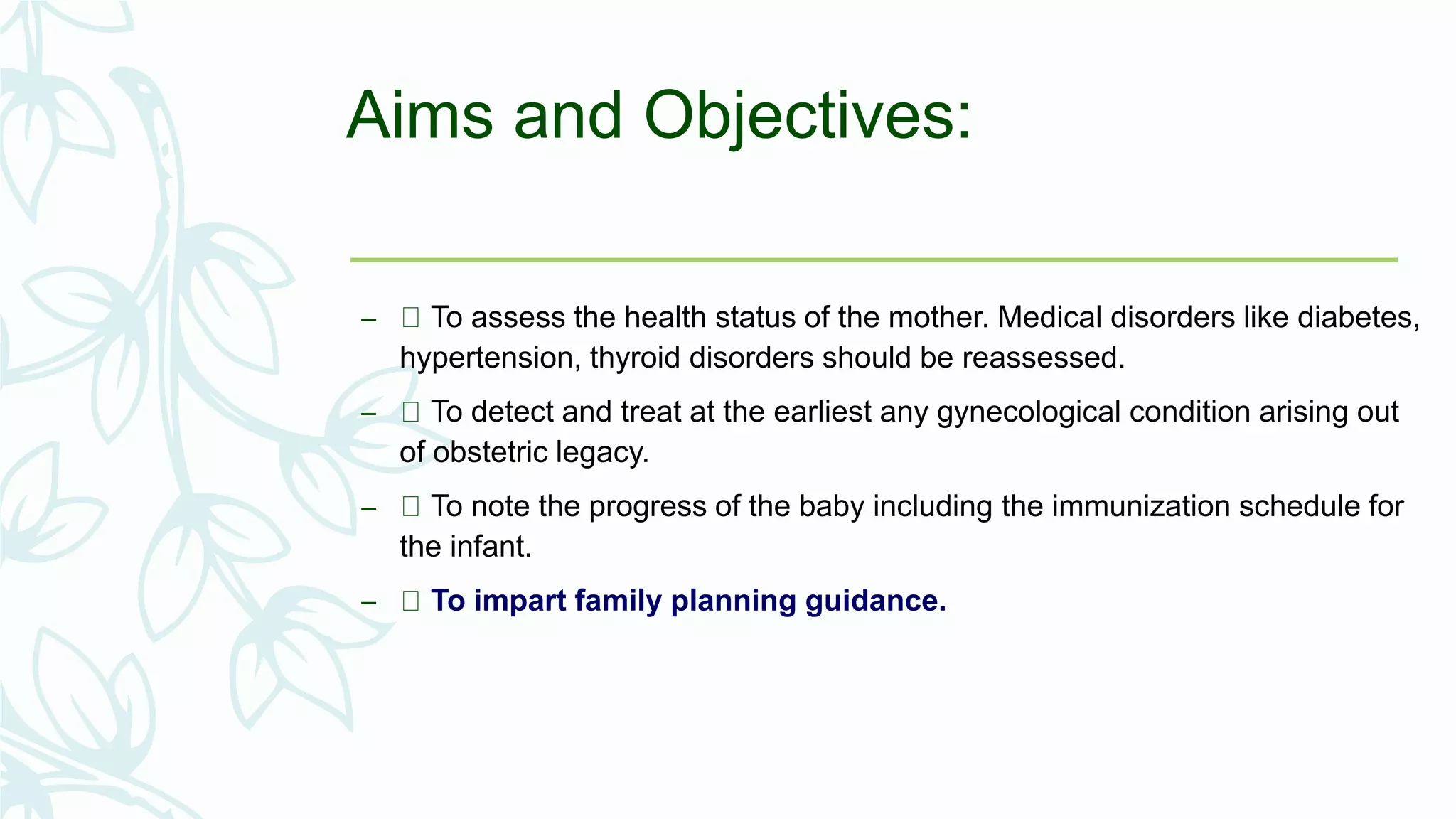 Assessment and management of women during post natal | PPTX