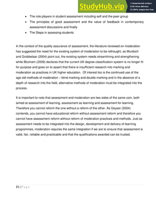 Assessment And Moderation In Higher Education | PDF