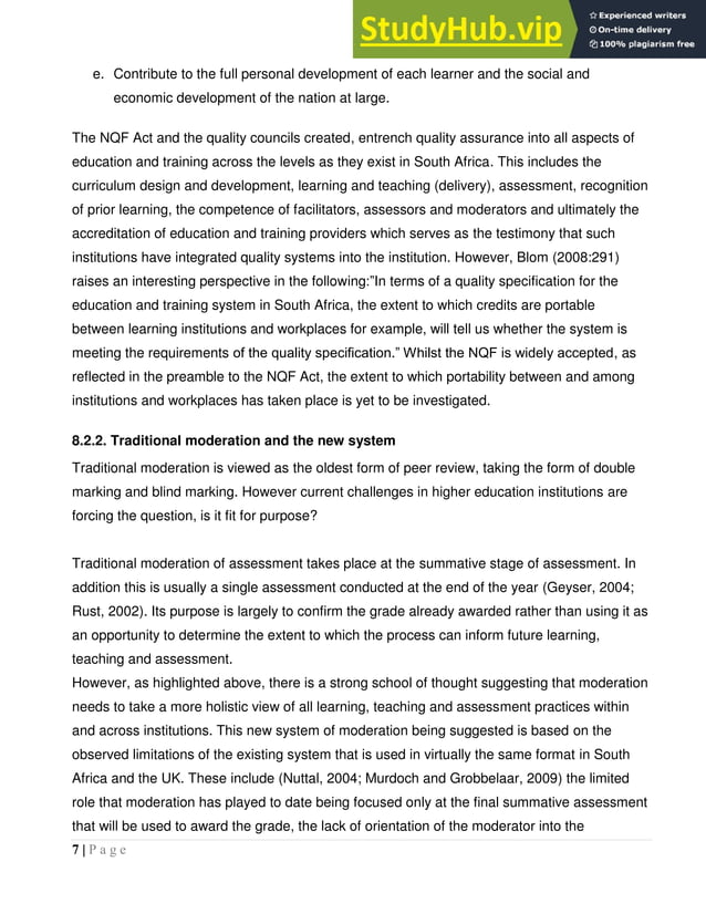 Assessment And Moderation In Higher Education | PDF