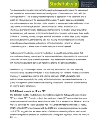 Assessment And Moderation In Higher Education | PDF