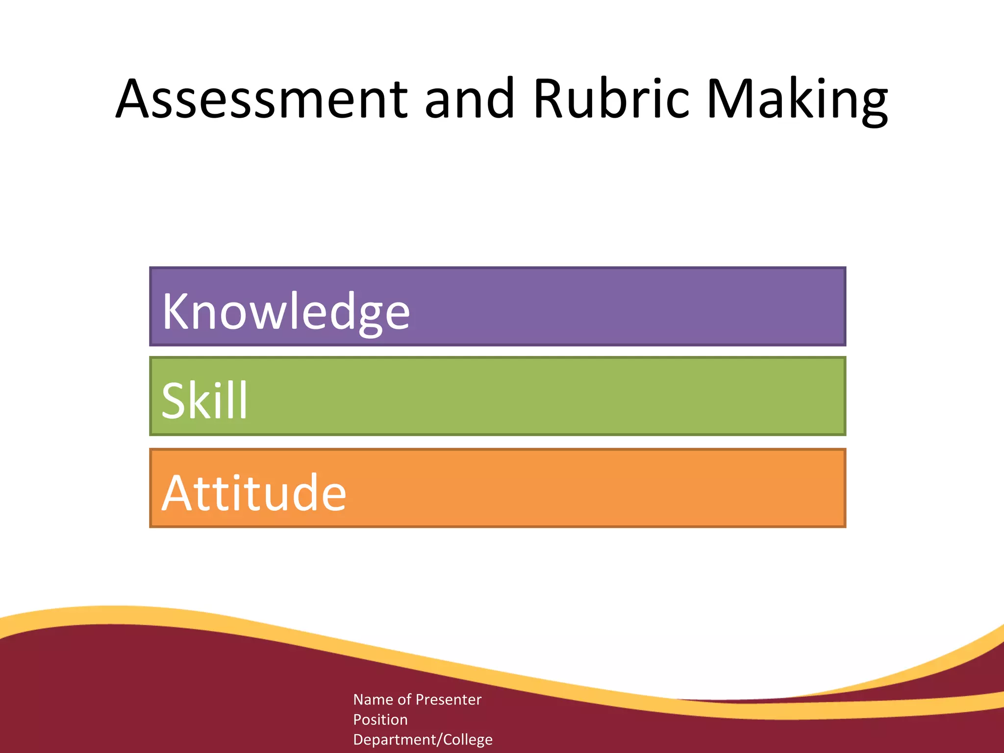 Assessment and rubrics making | PPT