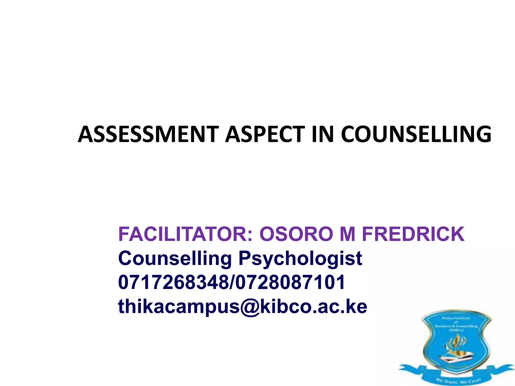 assessment aspect in counselling.ppt