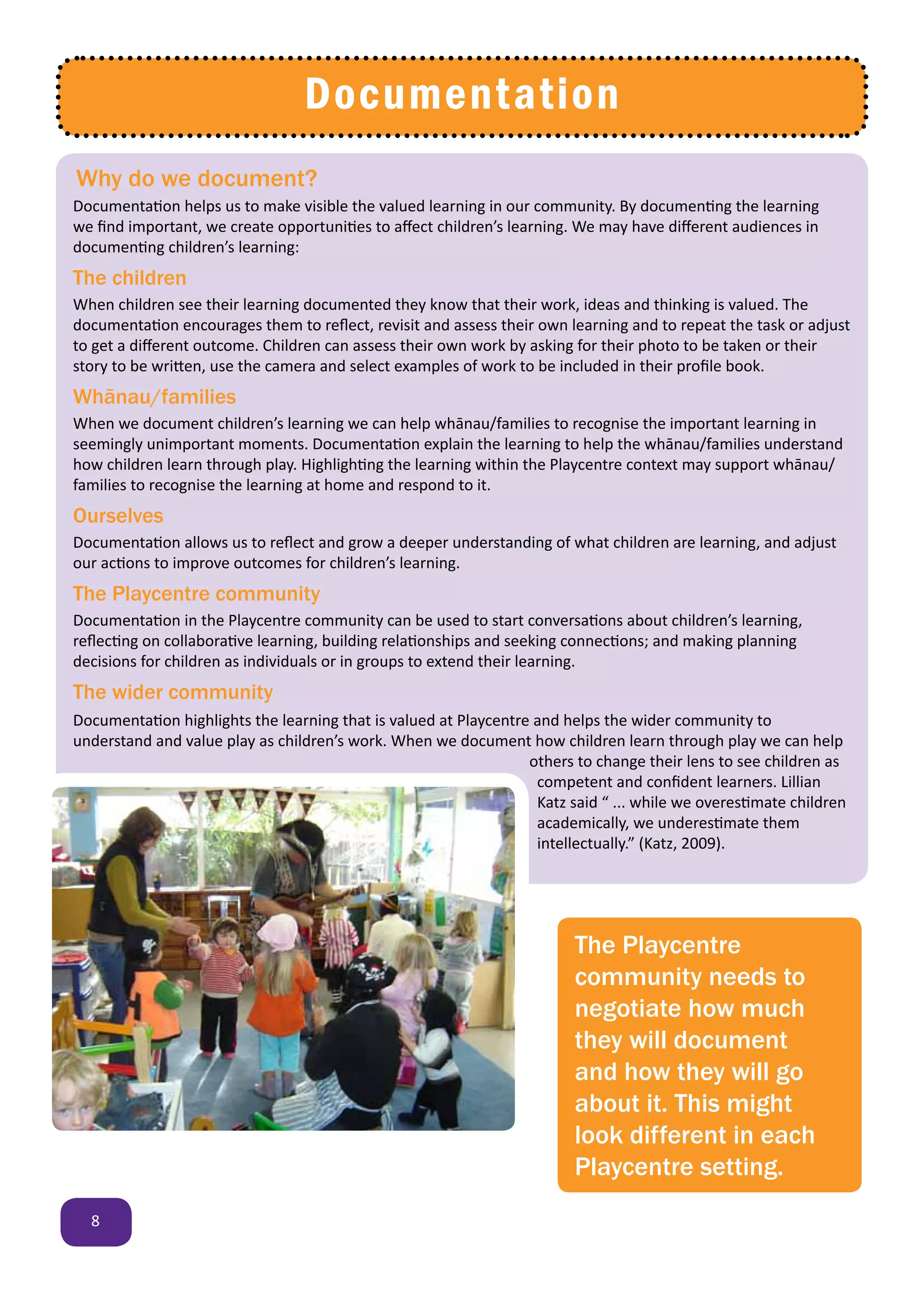 Assessment, planning and evaluation in Playcentre | PDF
