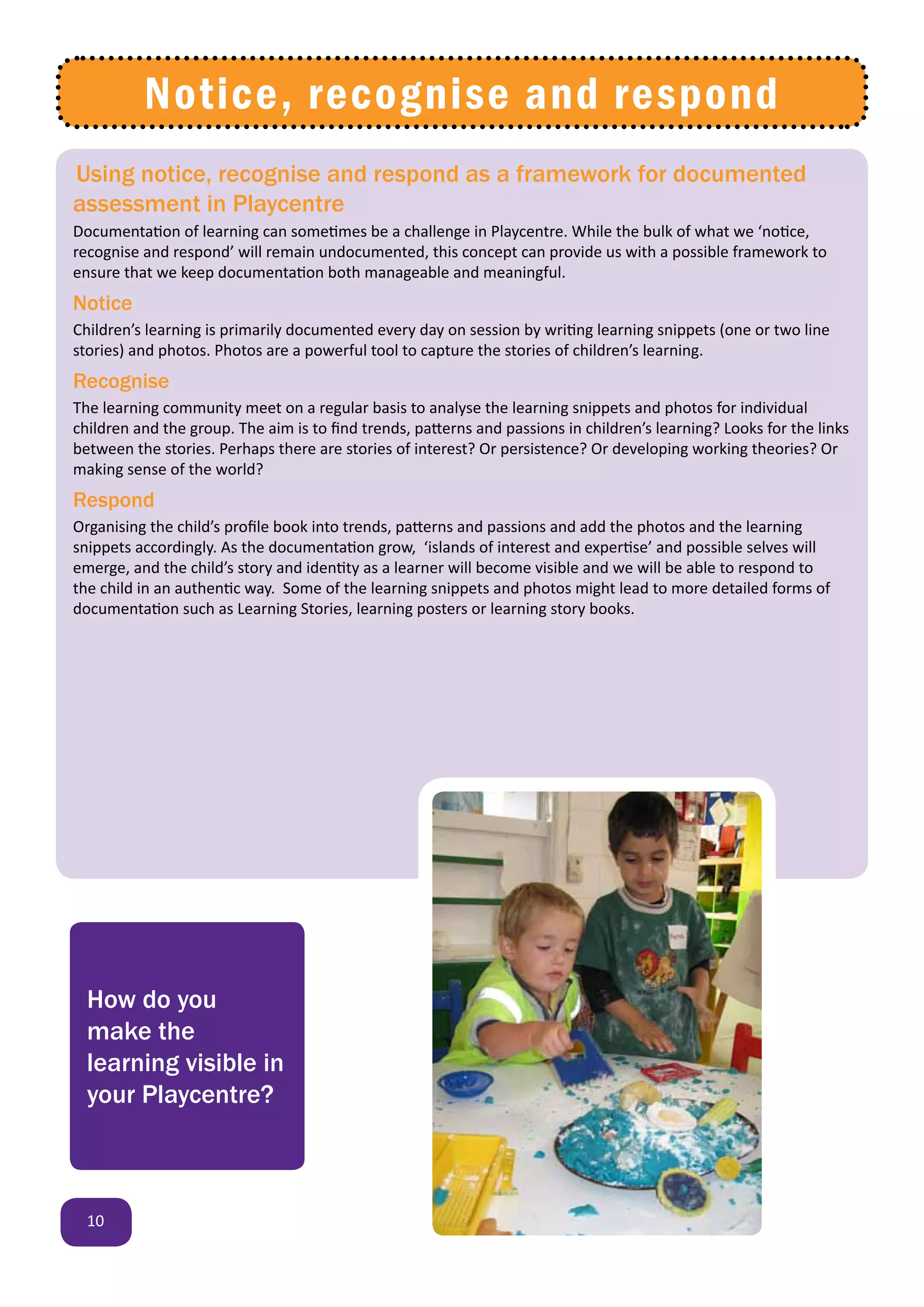 Assessment, planning and evaluation in Playcentre | PDF