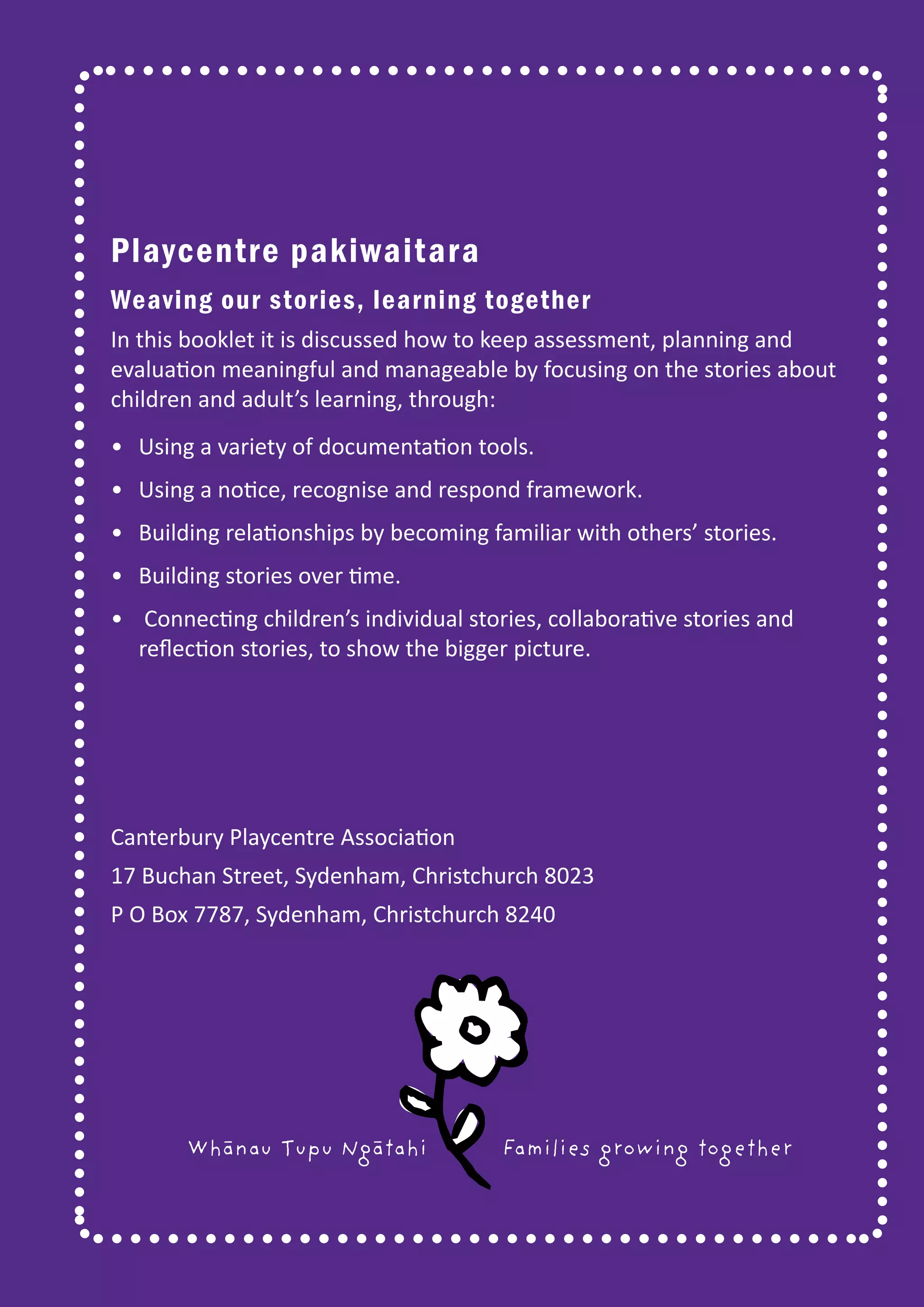 Assessment, planning and evaluation in Playcentre | PDF