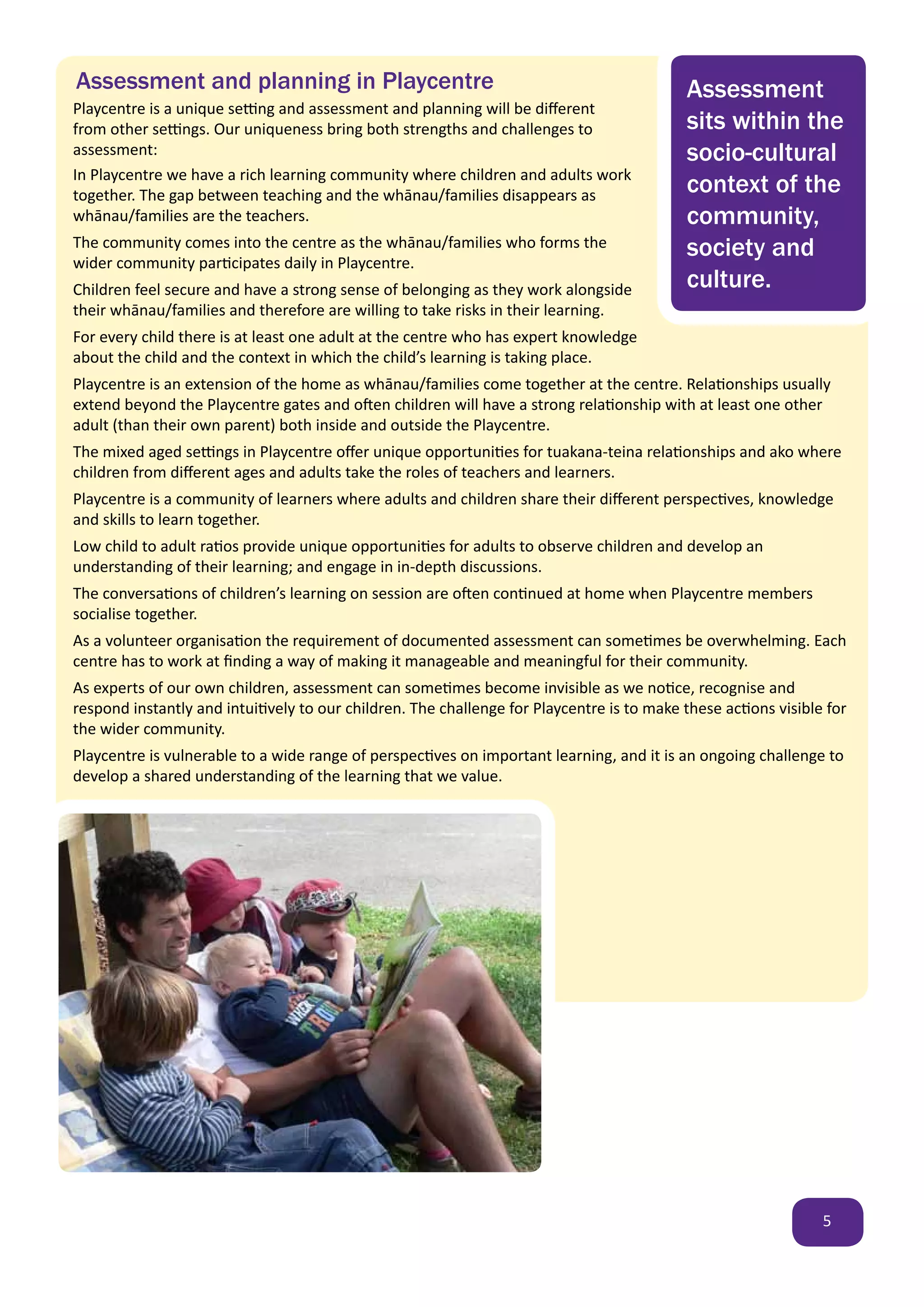 Assessment, planning and evaluation in Playcentre | PDF