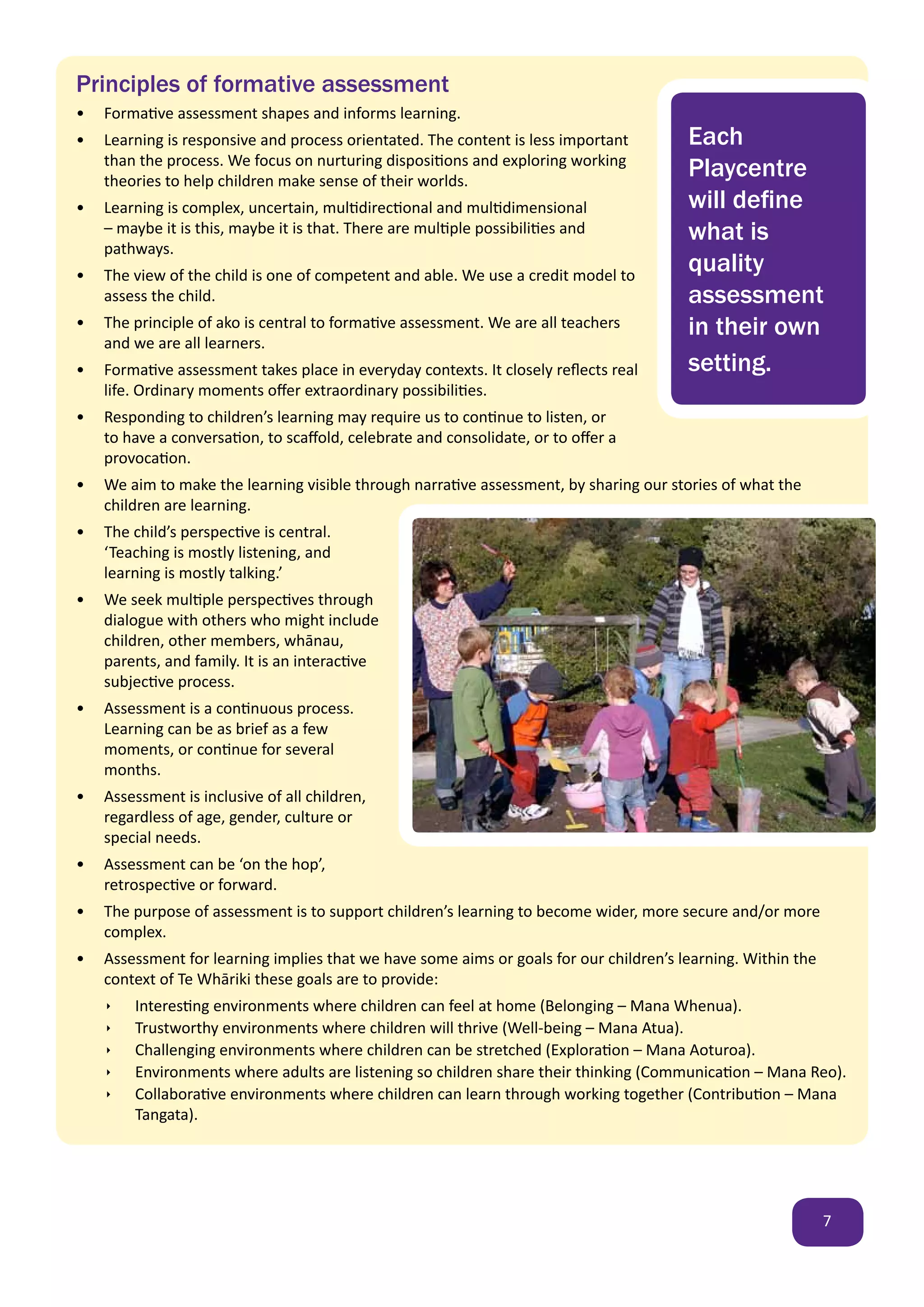 Assessment, planning and evaluation in Playcentre | PDF