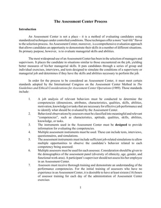 Assessment center process | PDF | Resume Writing and Advice | Job Search