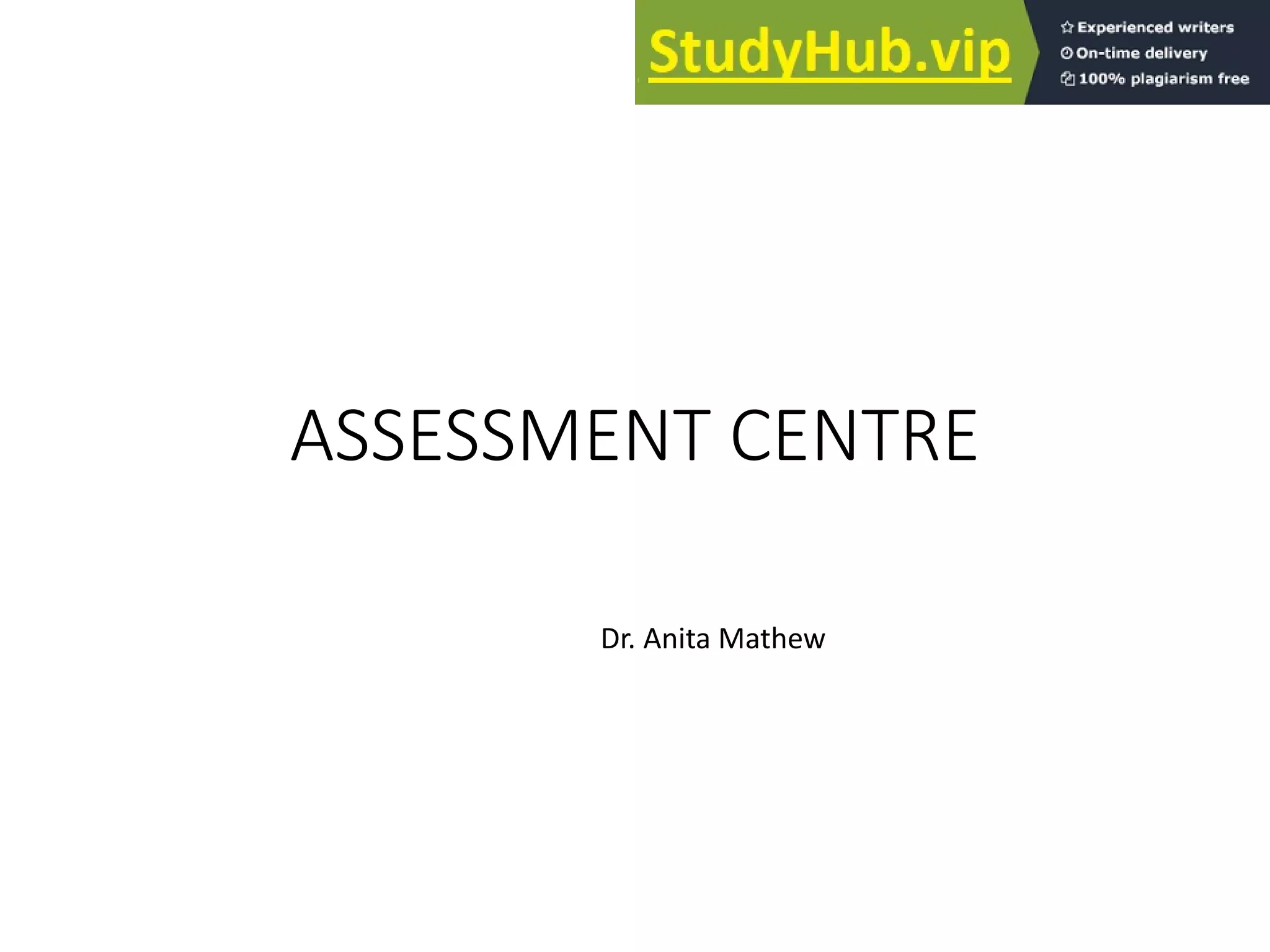 ASSESSMENT CENTRE | PDF