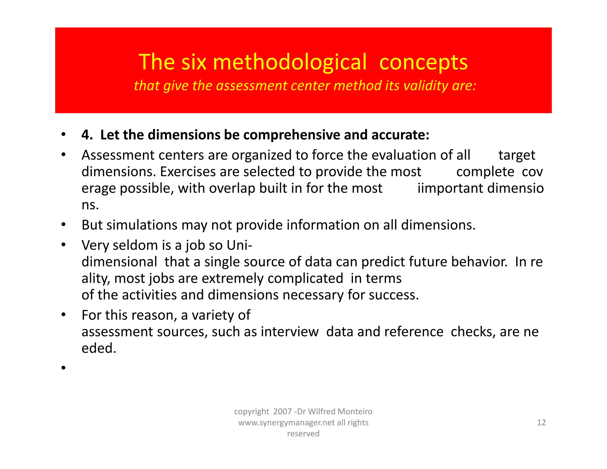 Assessment centre methodology | PDF