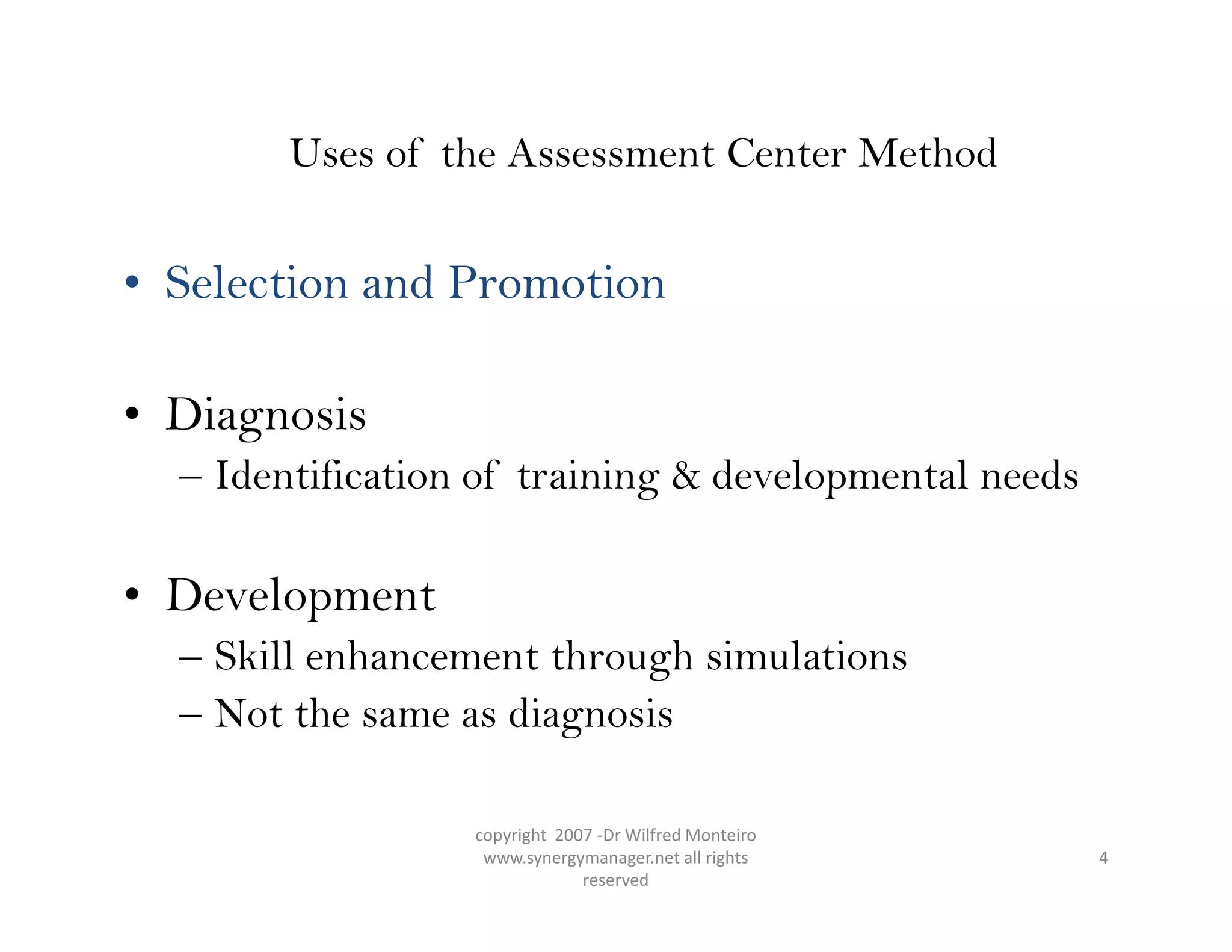 Assessment centre methodology | PDF