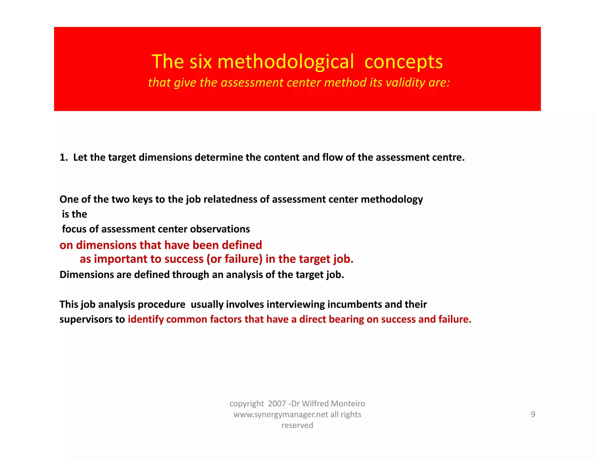 Assessment centre methodology | PDF