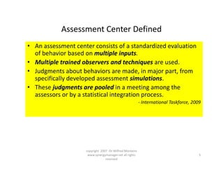 Assessment centre methodology | PDF