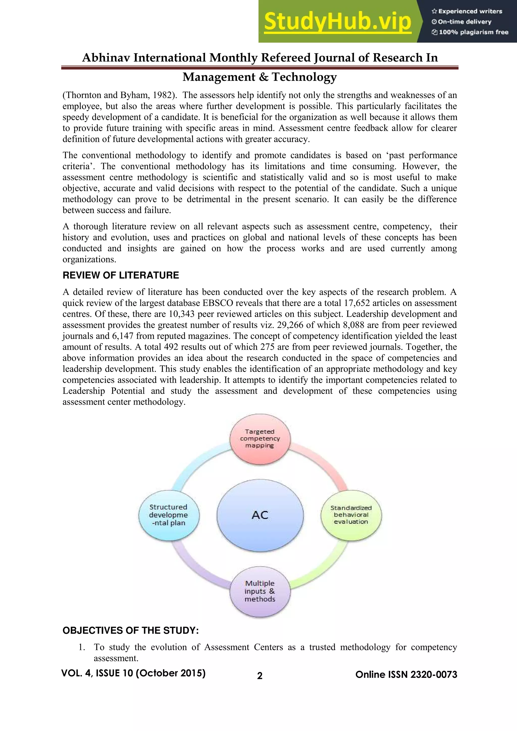 ASSESSMENT CENTRES ANEFFECTIVE TOOL FOR COMPETENCY DEVELOPMENT | PDF