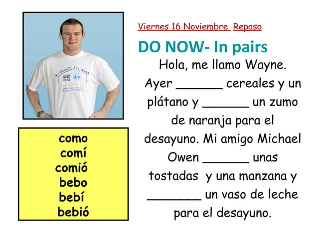 Repaso - La comida y la bebida | PPT