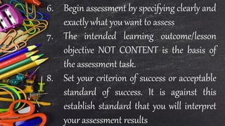 assessment of student learning in assessment in learning 1 | PDF