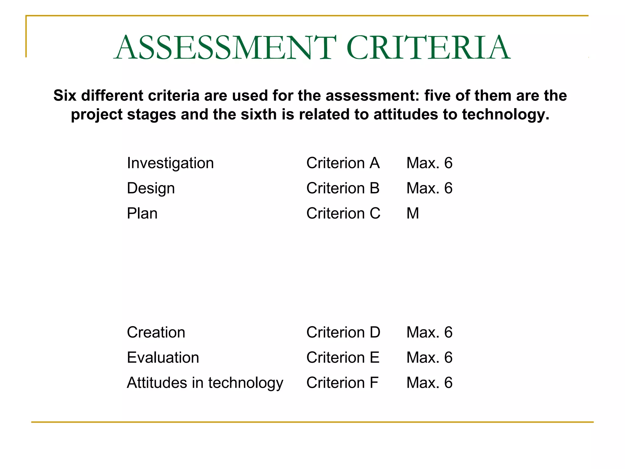 Assessment criteria | PPT