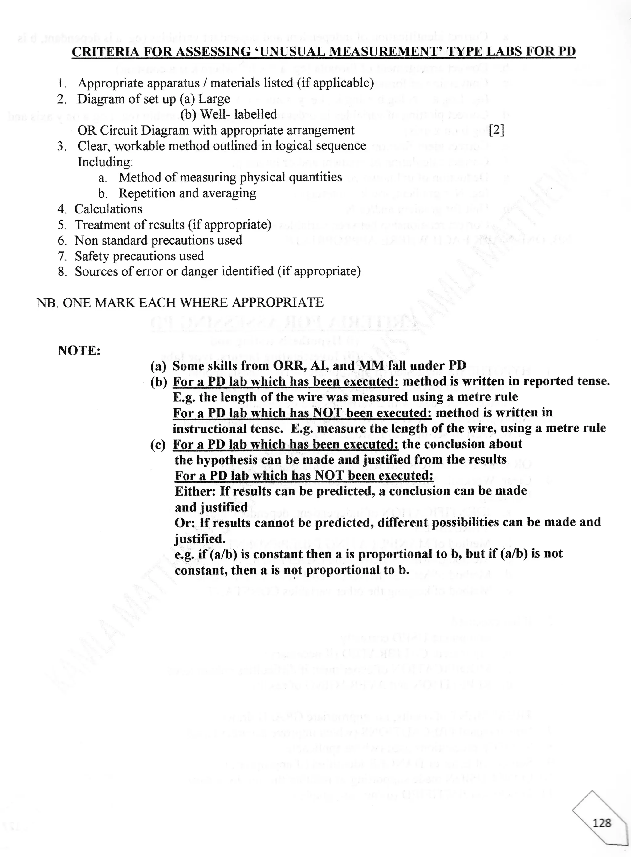 CAPE PHYSICS UNIT 2: Assessment criteria for skills | PDF