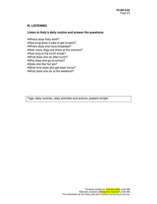 Assessment daily routines | PDF