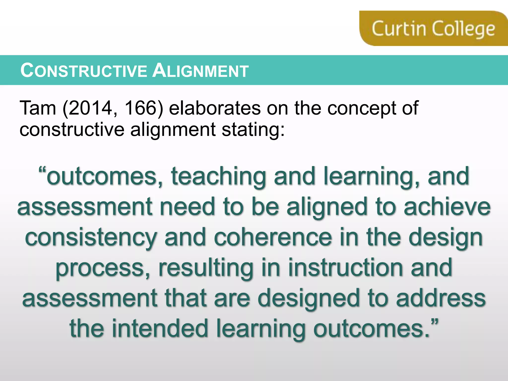 Constructive alignment and assessment design | PPTX