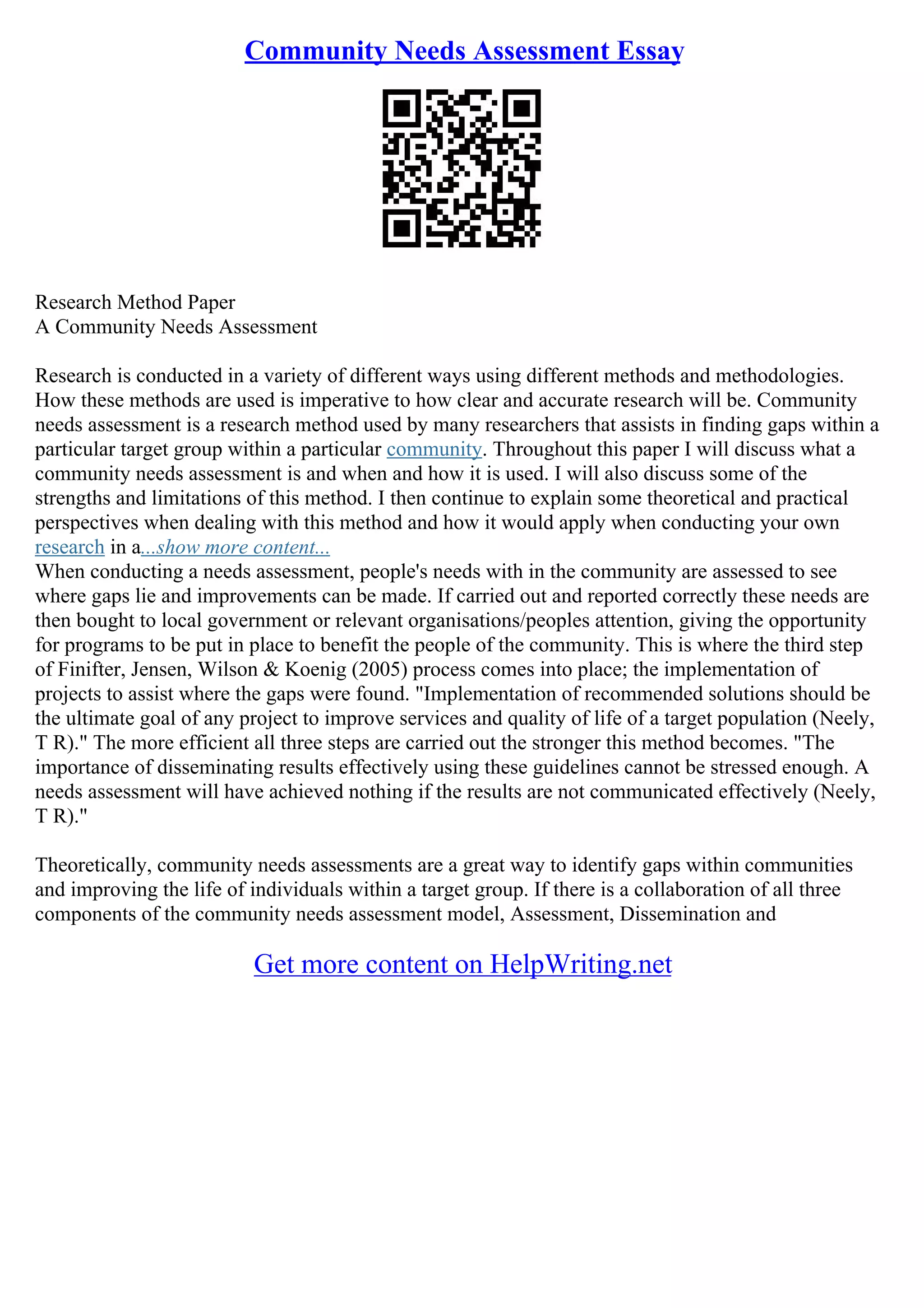 Assessment Essay Sample Pdf