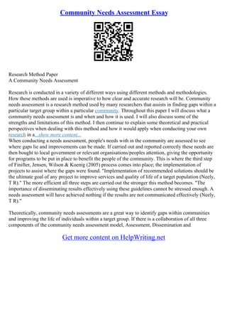 Assessment Essay Sample | PDF