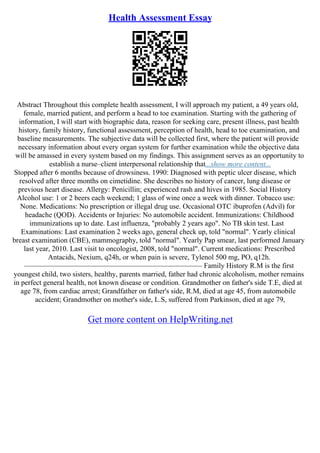 Assessment Essay Sample | PDF