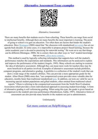 Assessment Essay Sample | PDF