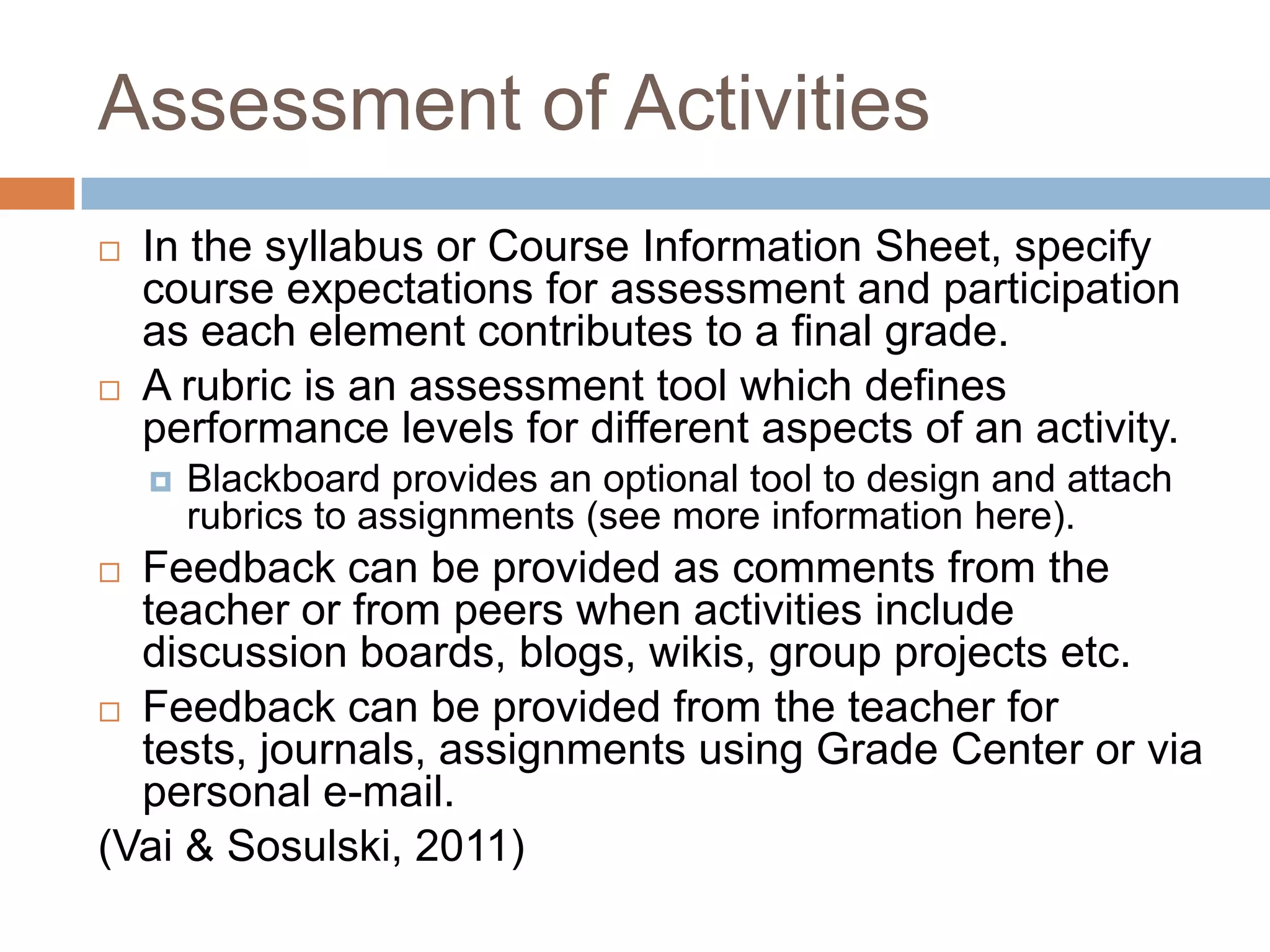 Assessment, feedback, evaluation, & grading | PPTX
