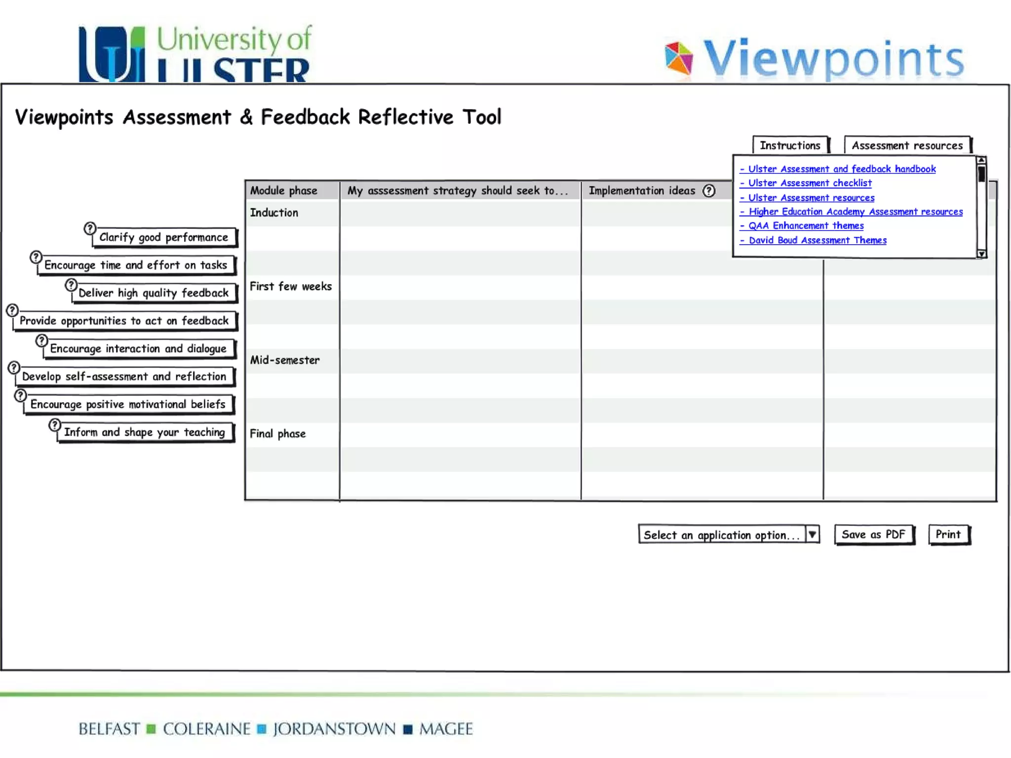 Assessment & Feedback Reflective Tool | PPT