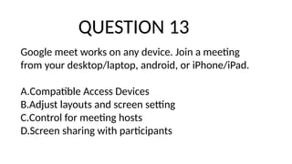 ASSESSMENT for final demo teaching about google meet | PPTX