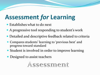 Assessment for learning | PPTX