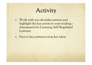 Assessment for learning | PPT