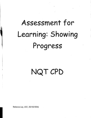 Assessment for learning showing progress | PDF