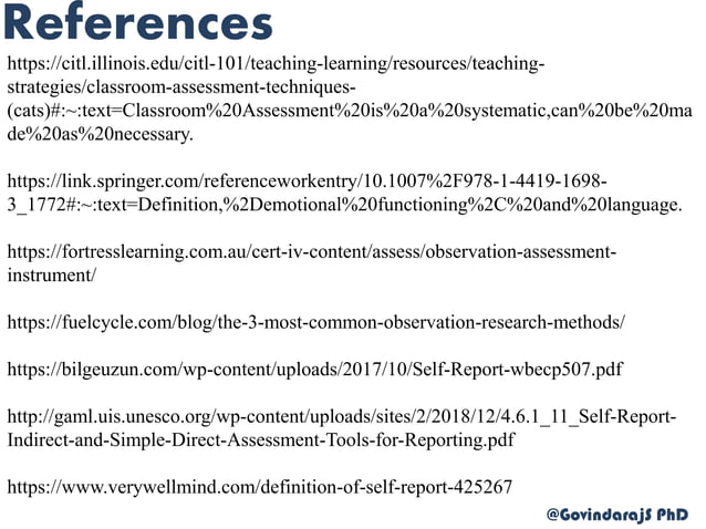 Tools and Techniques of Classroom Assessment | PDF