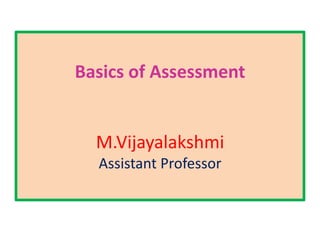 Basics of Assessment | PPTX